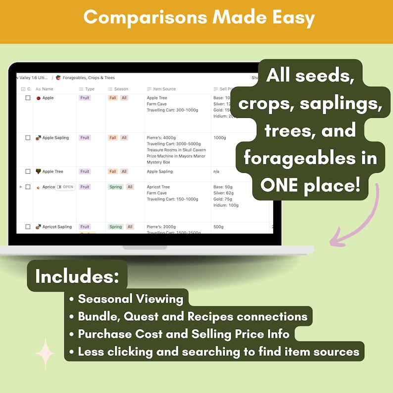 Stardew Valley V1.6 Notion Planner: Cozy Game Companion (digital ...