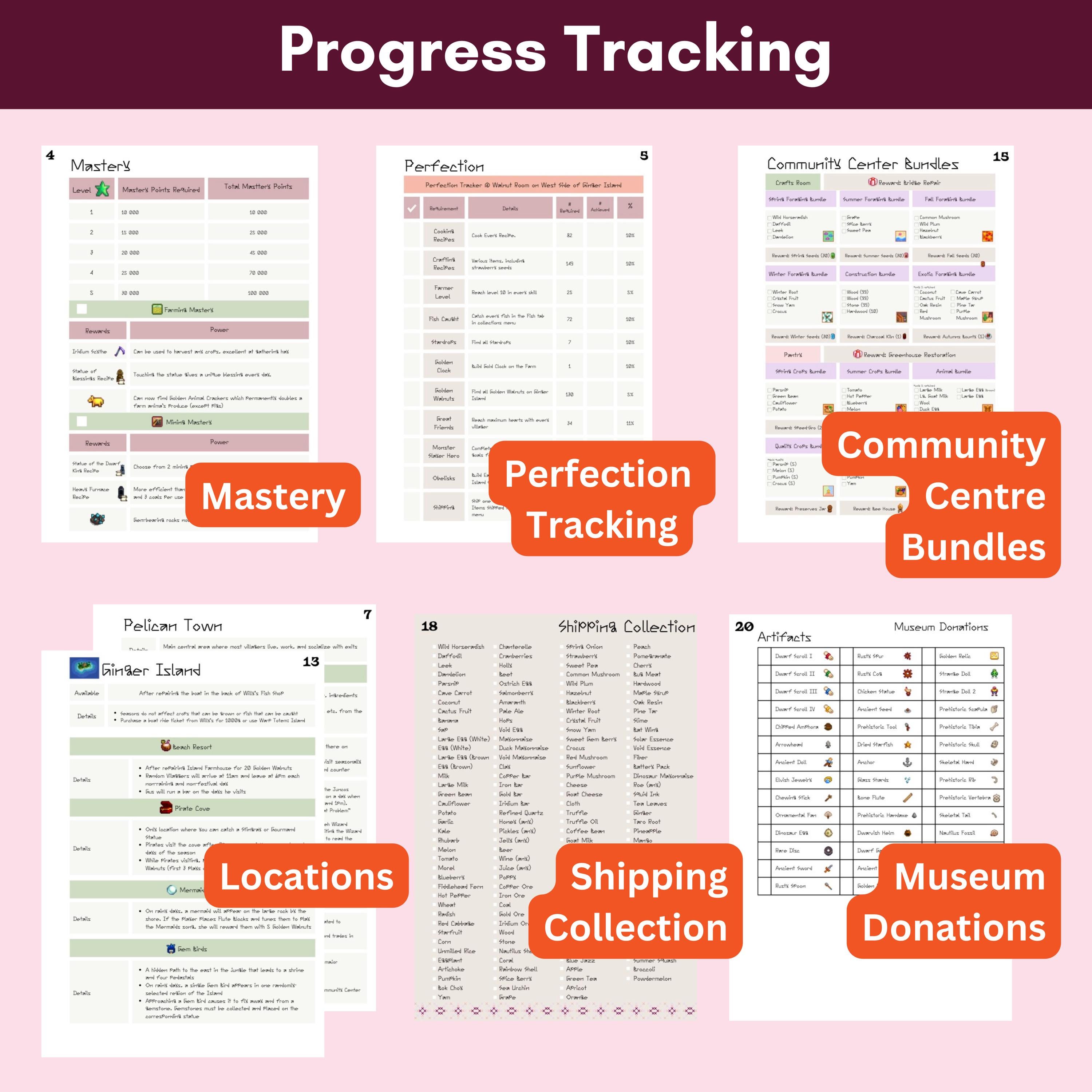 90+ Pages Updated to 1.6 Stardew Valley Printable Progress Tracker PDF ...