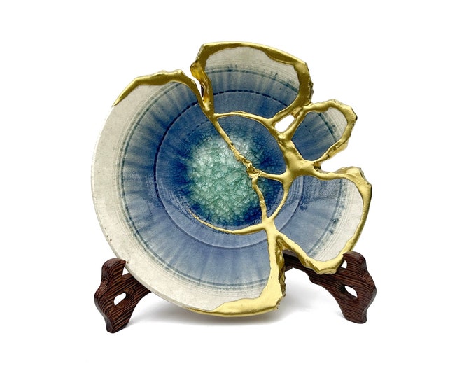 Include Wood Stand-kintsugi Gifts, Kintsugi Bowl, Japanese Art in ...