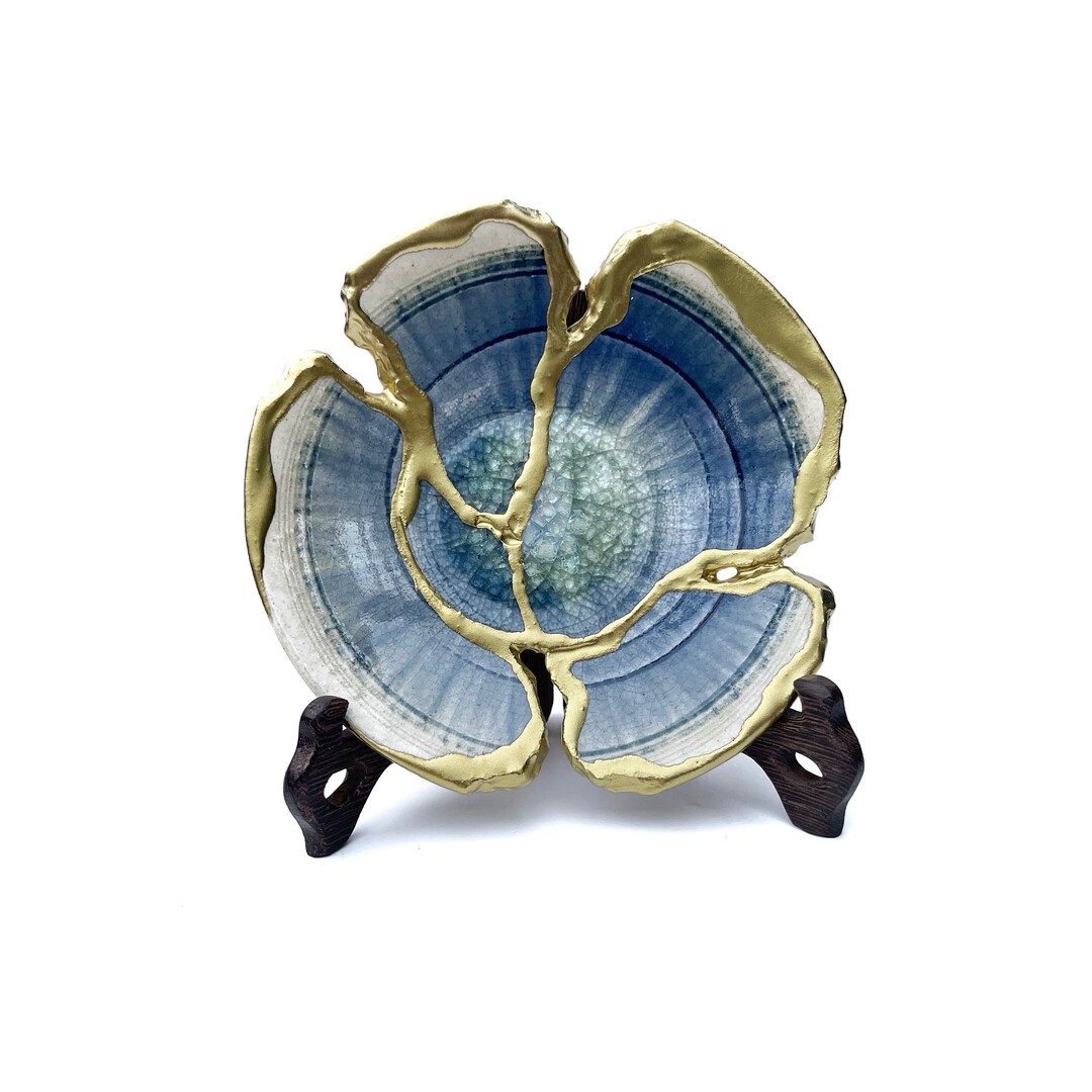 Include Wood Stand-kintsugi Gifts, Kintsugi Bowl, Japanese Art in ...