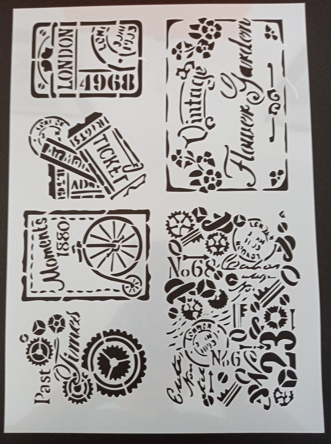 Stencil Stencil Semi-rigid Pattern Postage Stamps A4 - Etsy