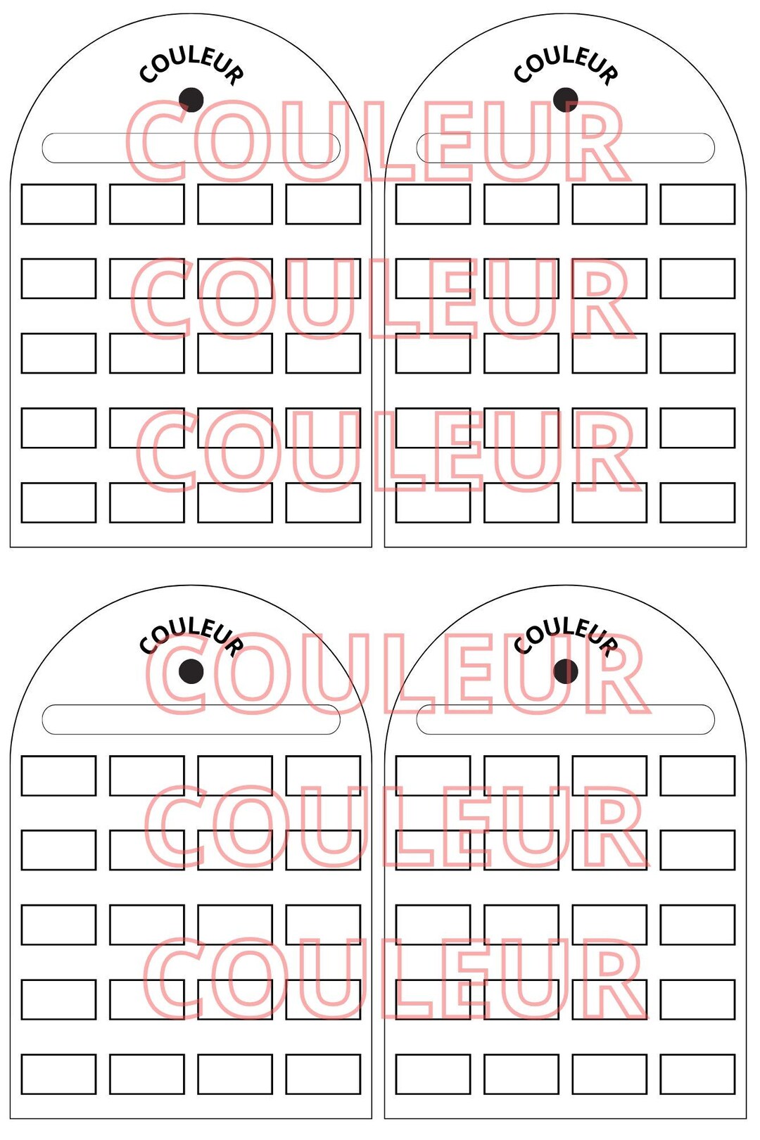 Rectangles Color Chart PDF File to Download and Print - Etsy