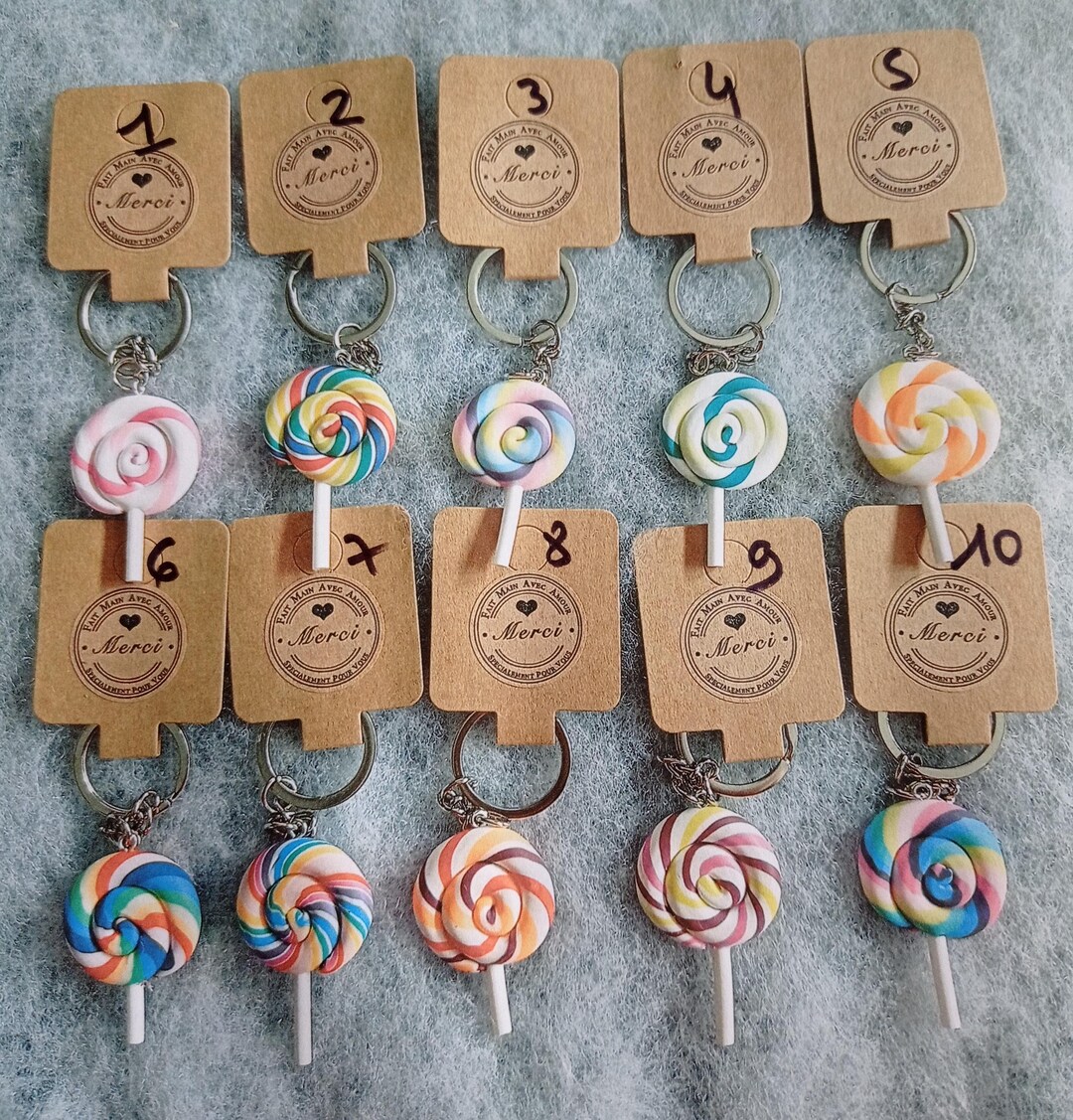 Candy Lollipop Keychain Different Colors to Choose From (X1 Unit) - Etsy