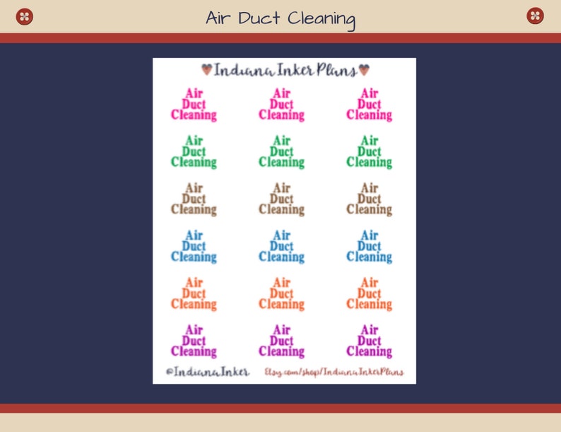 Home Maintenance Stickers Clean Duct Work Furnace - Etsy