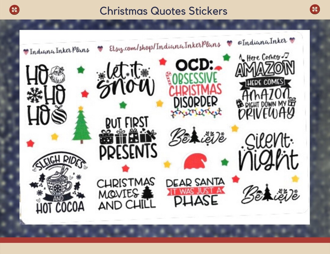Christmas Quote Stickers, Planner Stickers, Decorative Planning ...