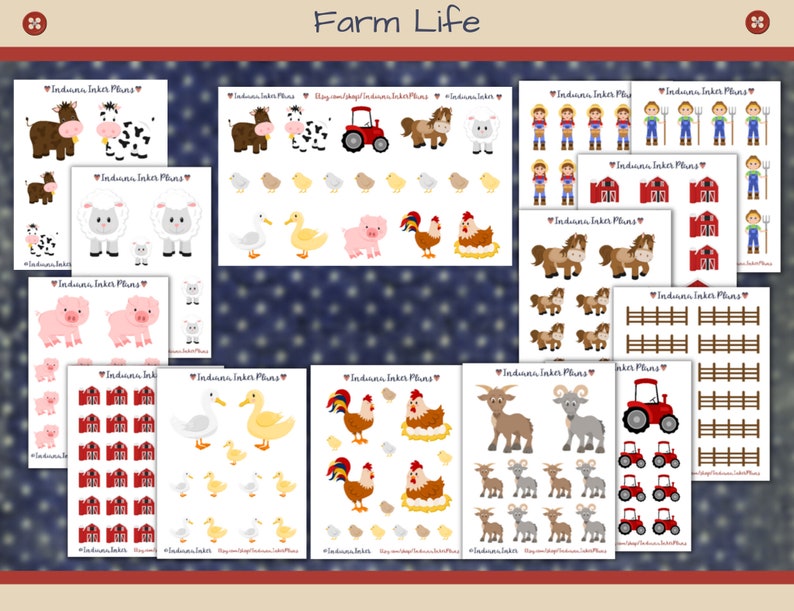 Farm Life Stickers Barnyard Animals Pigs Sheep Horses - Etsy