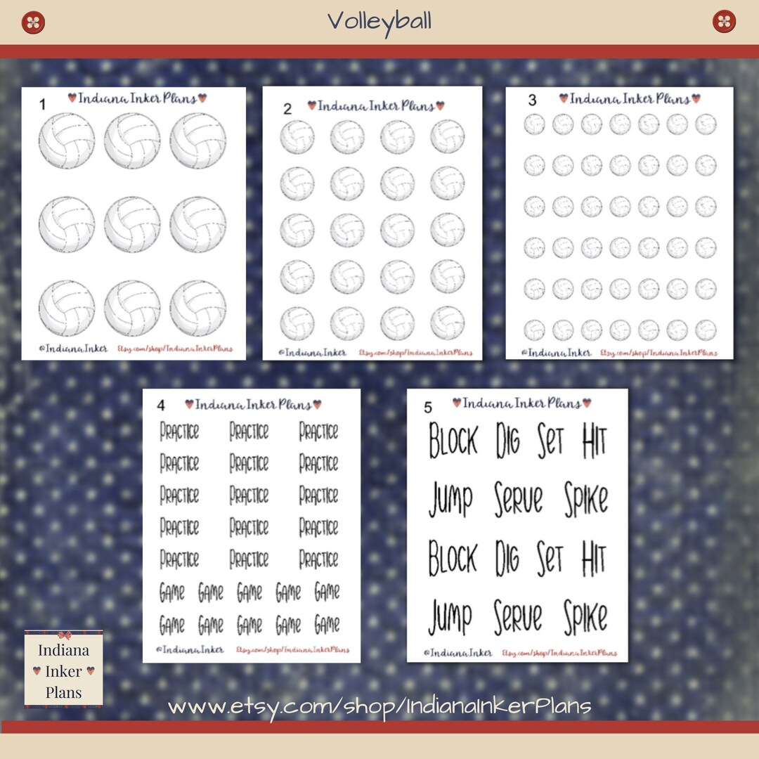 Volleyball Icon Planner Stickers, Game Day, Practice, Sports Stickers ...