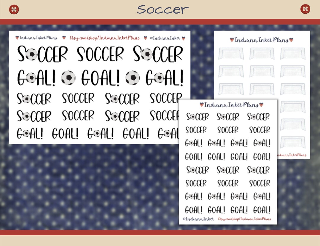 Soccer Planner Stickers, Goal, Script, Icons, Planner Stickers ...