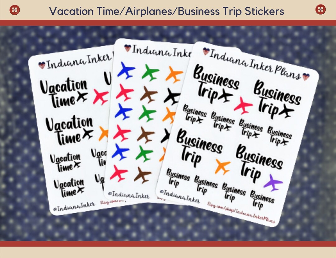 Business Trip Stickers, Vacation Time Stickers, Airplane Icon Stickers ...