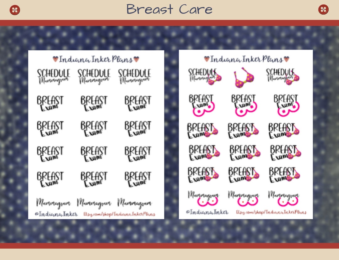 Breast Care Stickers, Medical, Breast Exam, Mammogram - Etsy