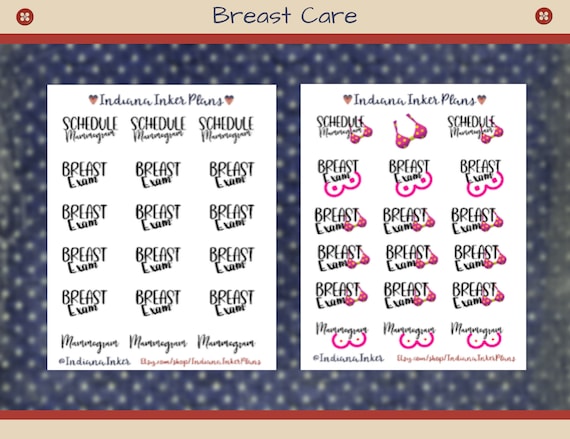 Breast Care Stickers Medical Breast Exam Mammogram Planner - Etsy
