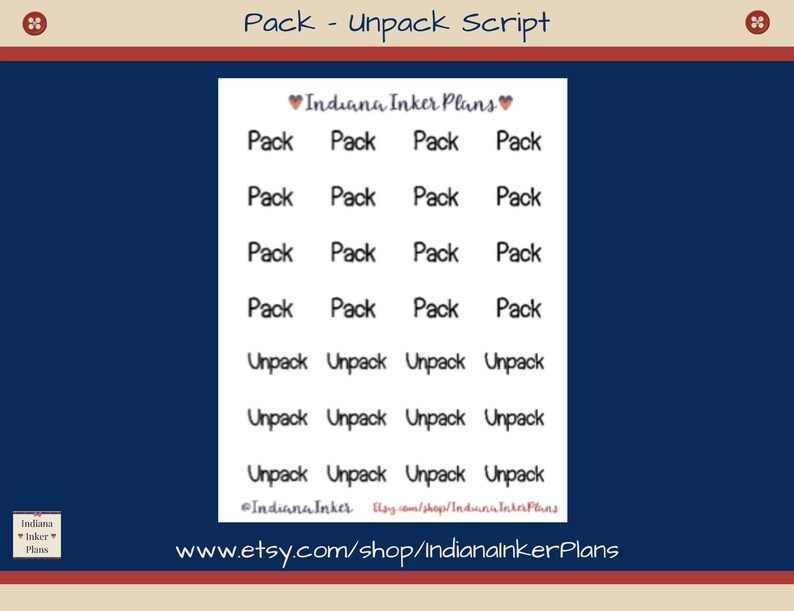 Pack and Unpack Stickers, Black Script, Road Trip, Air Travel - Etsy