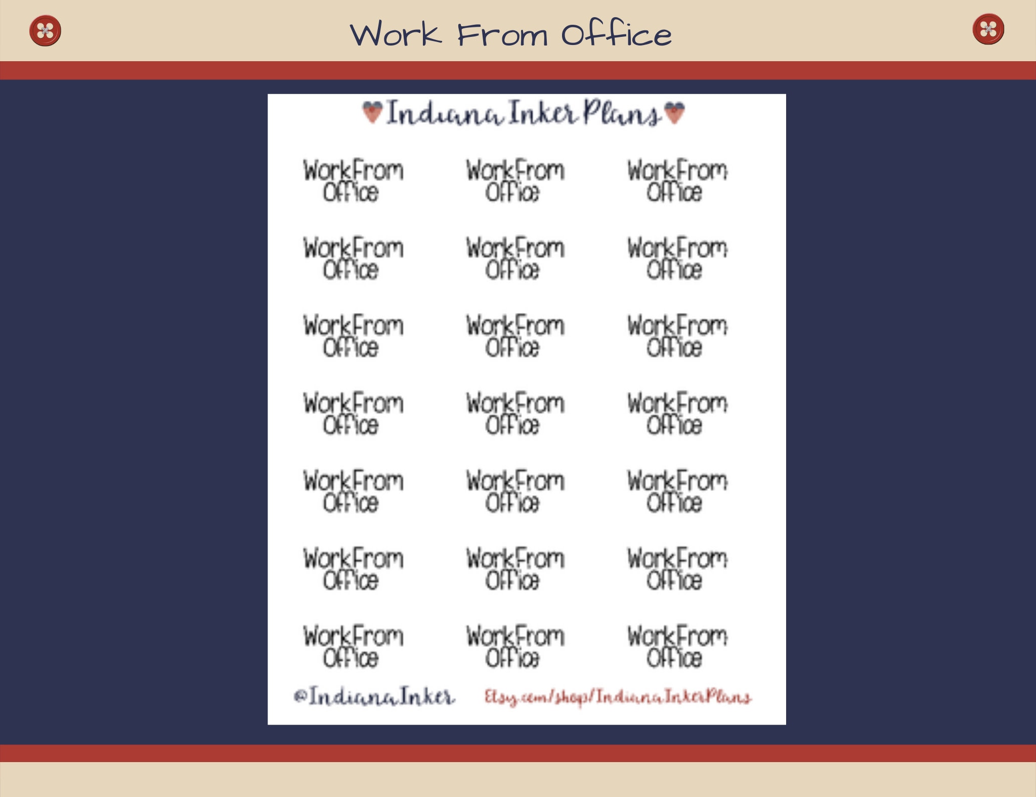 Work From Home Stickers Work From Office Stickers Planner | Etsy
