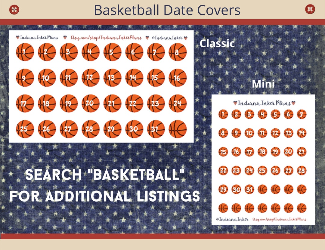Basketball Date Covers, Classic Size, Mini Size - Etsy