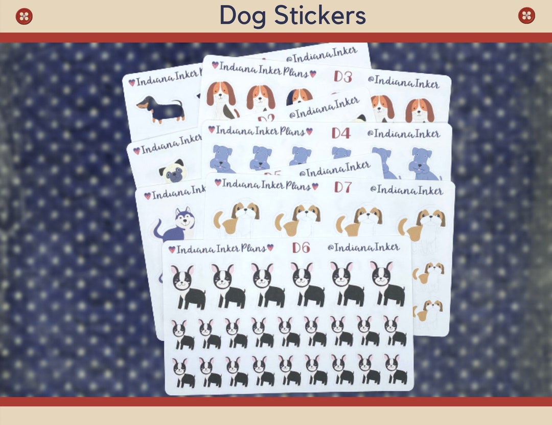 Dog Planner Stickers, Doggie Stickers, Pet Stickers, Journaling ...