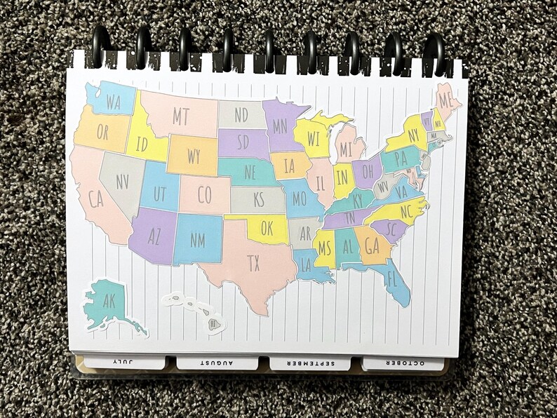 Large Map of the United States Sticker, Planner Stickers, Scrapbooking ...