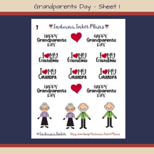 Grandparents Day Stickers, Stick People, Planner Stickers, Scrapbooking ...