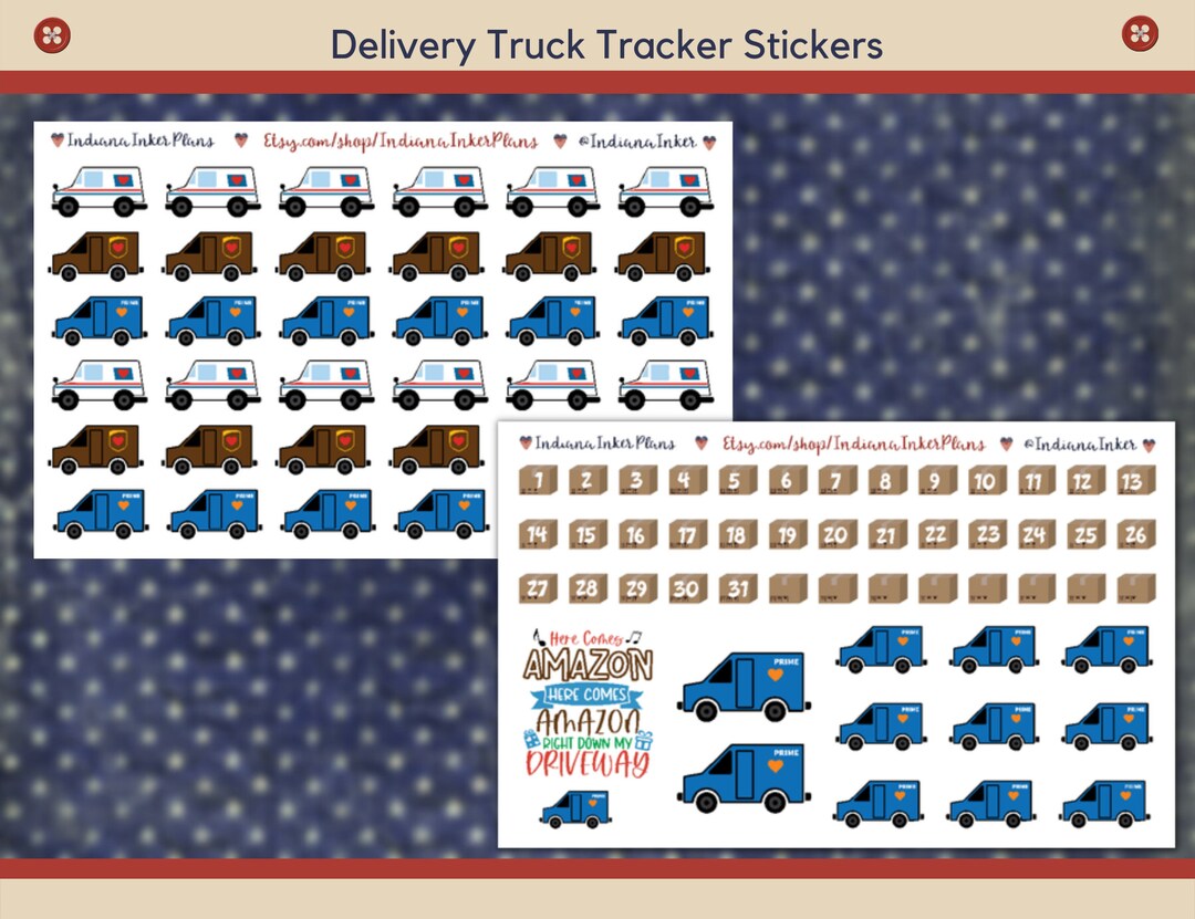 Package Tracker Stickers Delivery Truck Stickers Brown - Etsy