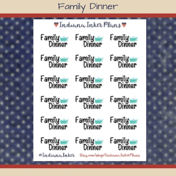 Family Dinner Stickers - Etsy