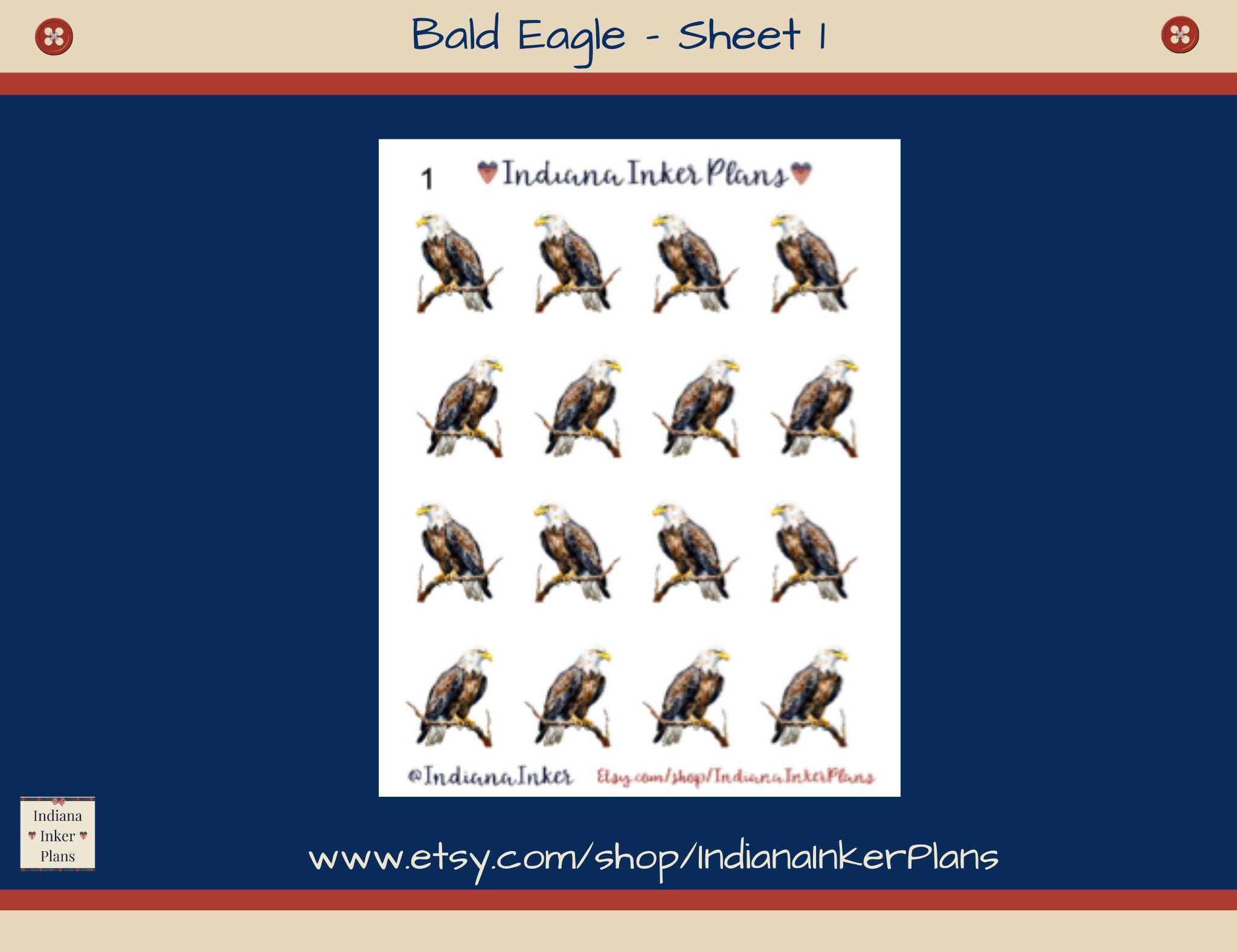 Bald Eagle Stickers, Planner Stickers, Decorative Planning, Journaling ...