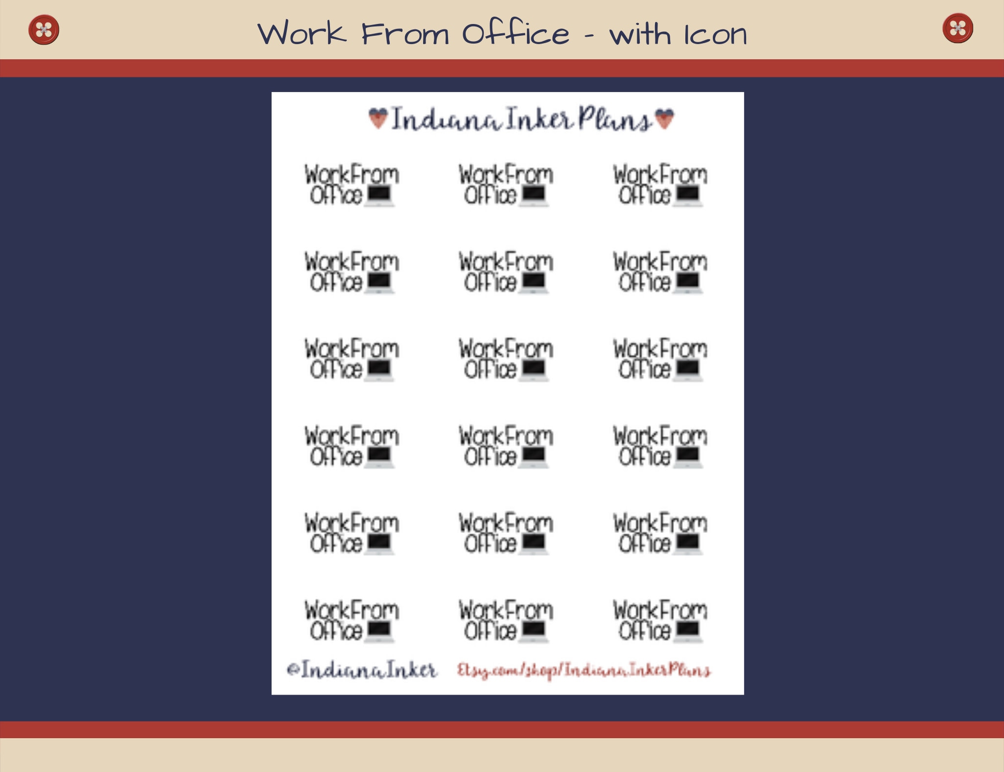 Work From Home Stickers Work From Office Stickers Planner | Etsy