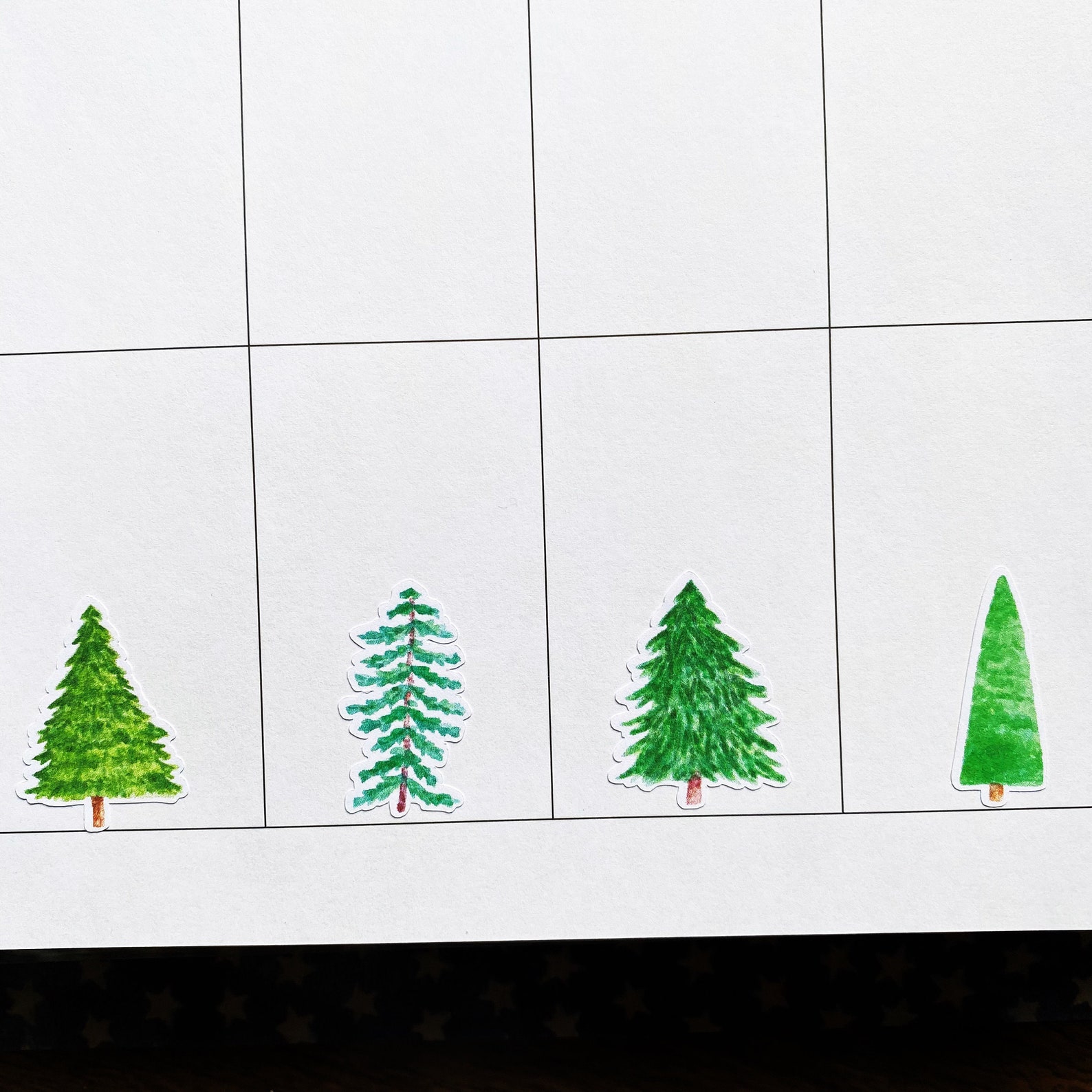 Tree Planner Stickers, Watercolor Trees, Journal, Notebook ...