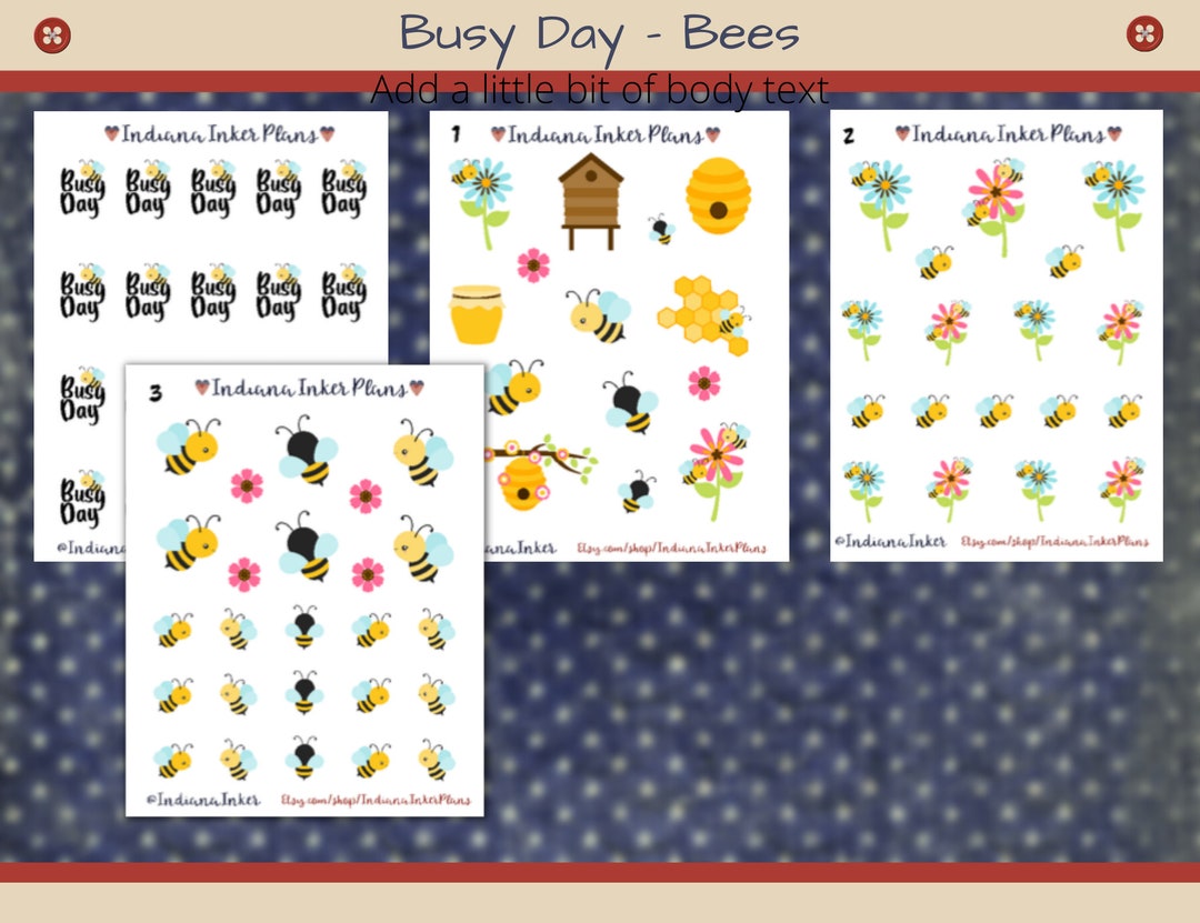 Busy Day Stickers, Bees and Flowers, Decorative Planning, Scrapbooking ...