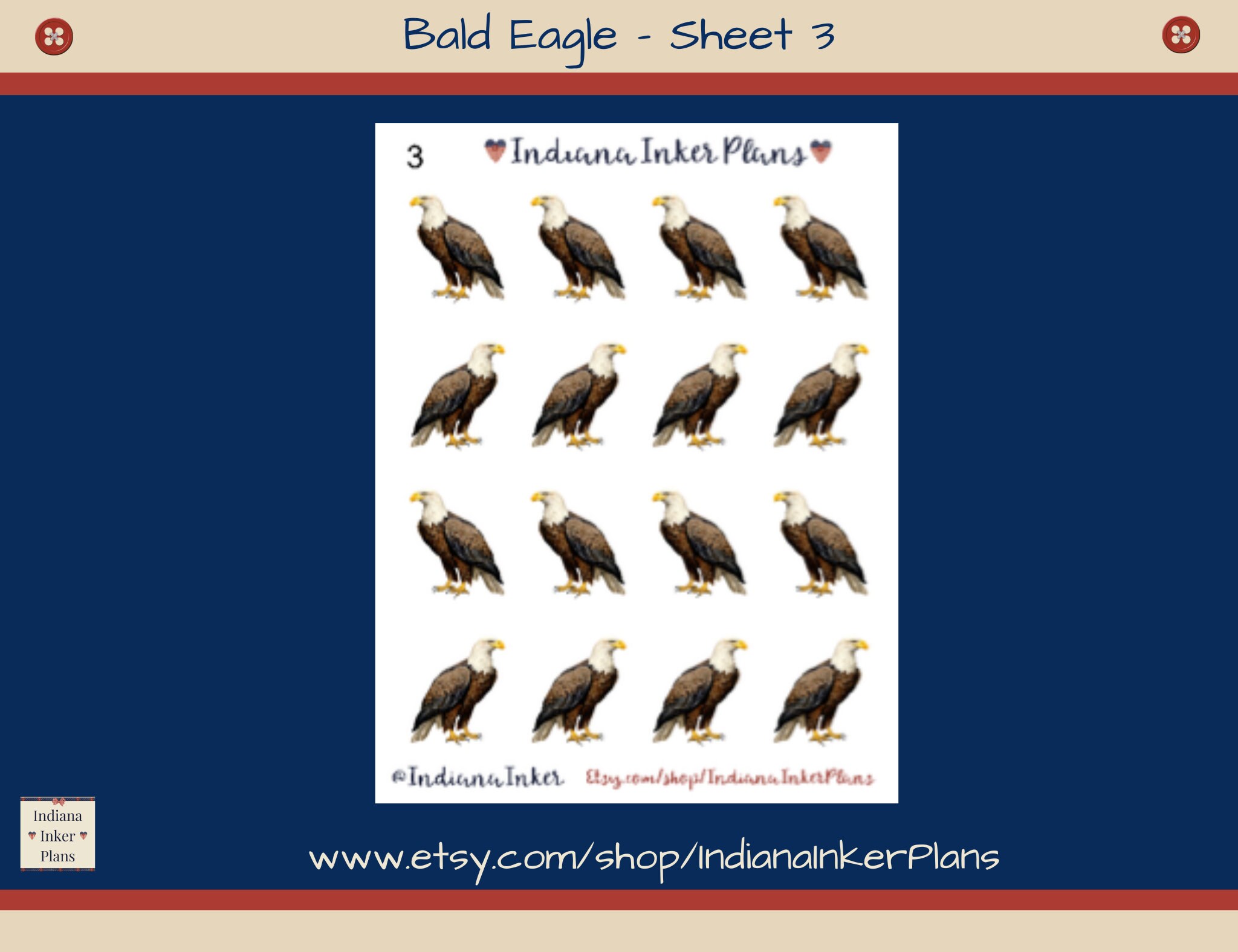 Bald Eagle Stickers, Planner Stickers, Decorative Planning, Journaling ...