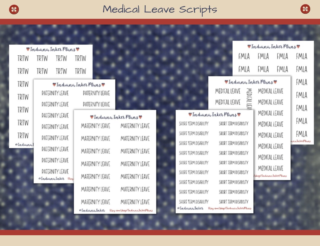 Medical Leave Script Stickers Maternity Leave Paternity Leave Short medical-leave-script-stickers-maternity-leave-paternity-leave-short