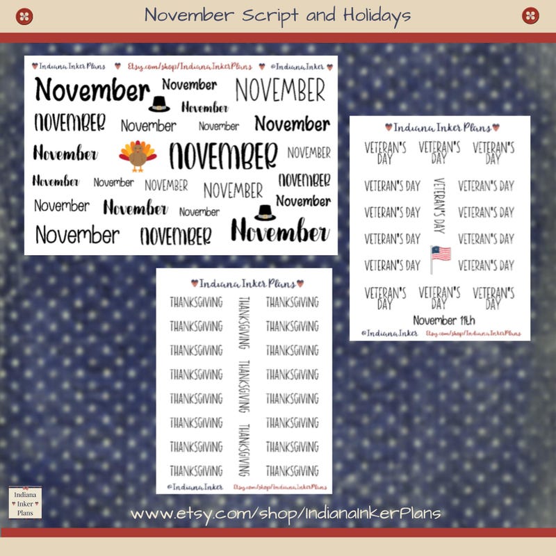 November Stickers Journal - Etsy
