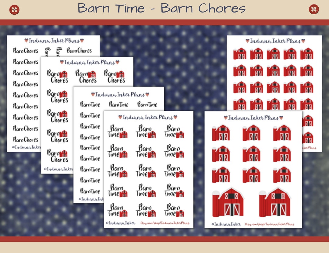 Barn Time Stickers, Barn Chores, Barns, Black Script, Farm Life ...