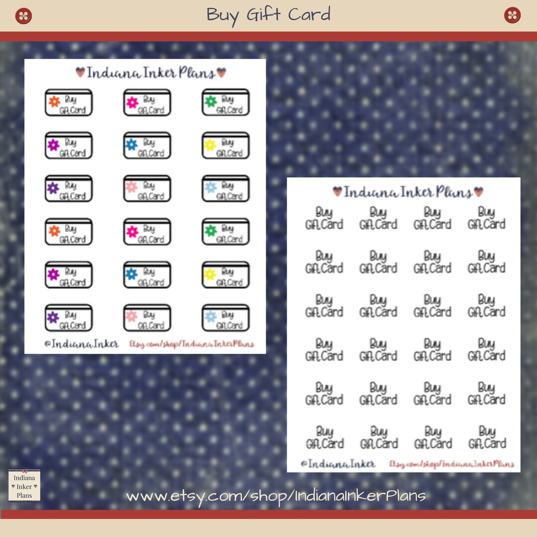 Buy Gift Card Stickers, Black Script, Decorative Planning, Icon ...