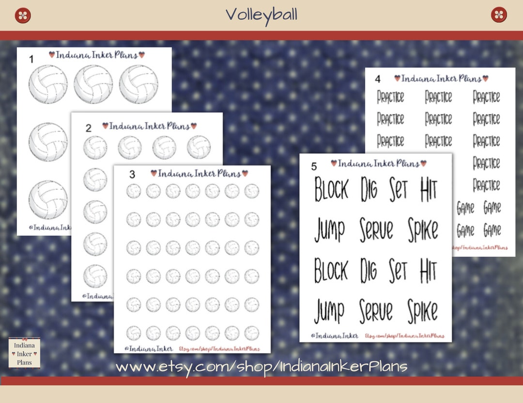 Volleyball Icon Planner Stickers, Game Day, Practice, Sports Stickers ...