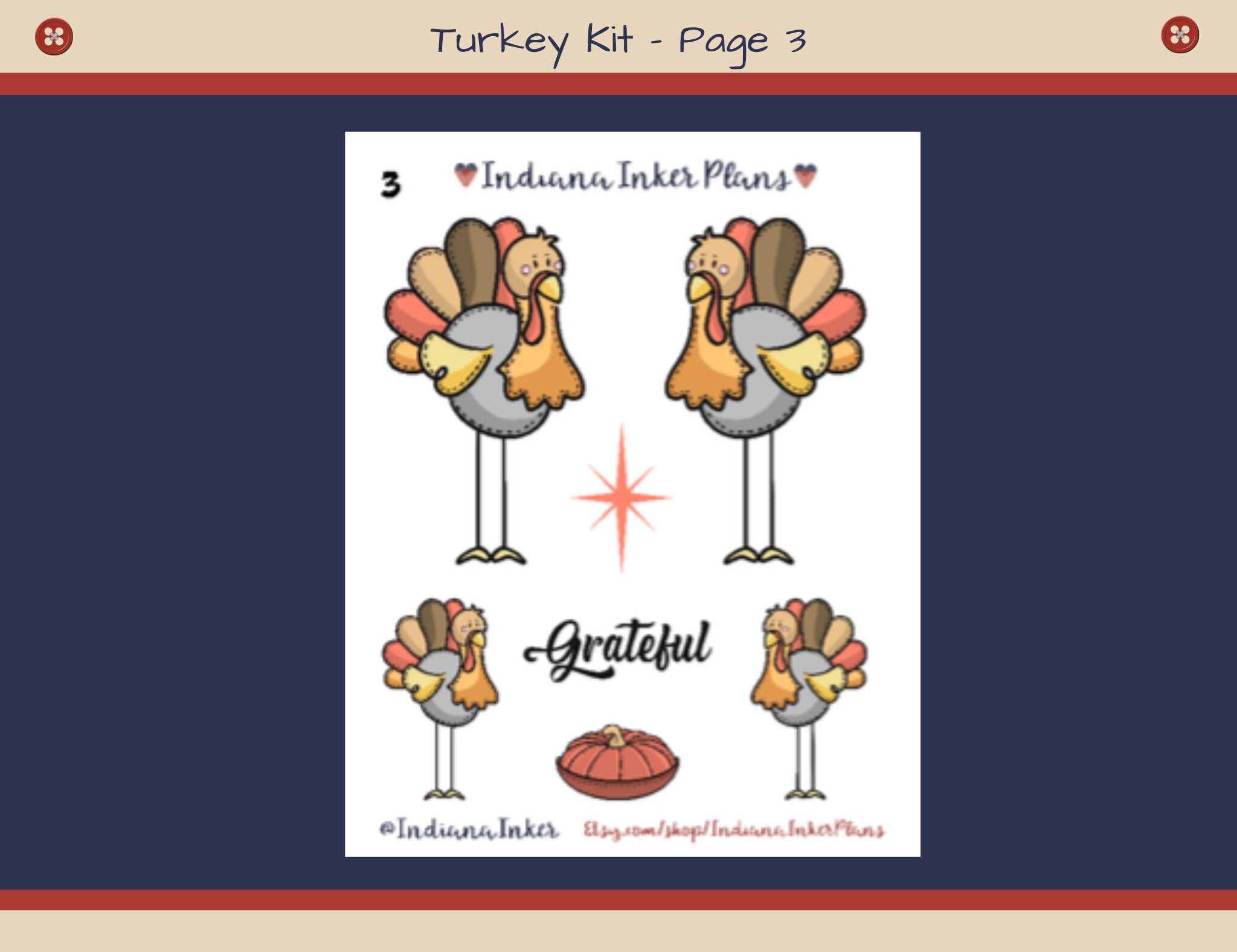 Turkey Planner Kit Stickers, Thanksgiving, Decorative Planning ...