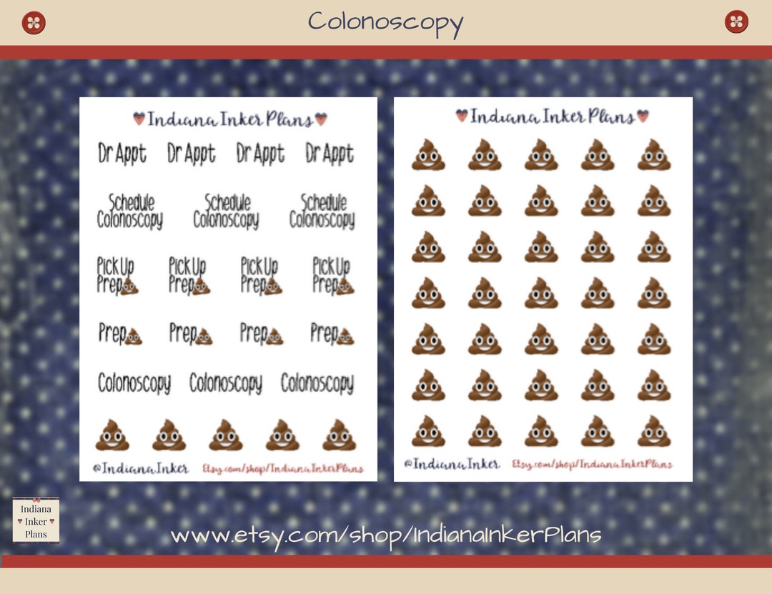 Colonoscopy, Poop Emoji Planner Stickers, Medical Stickers, Decorative ...