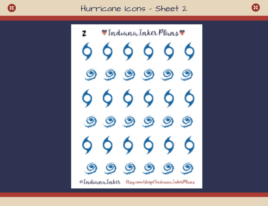 Hurricane Icon Stickers Weather Icon Stickers Functional - Etsy
