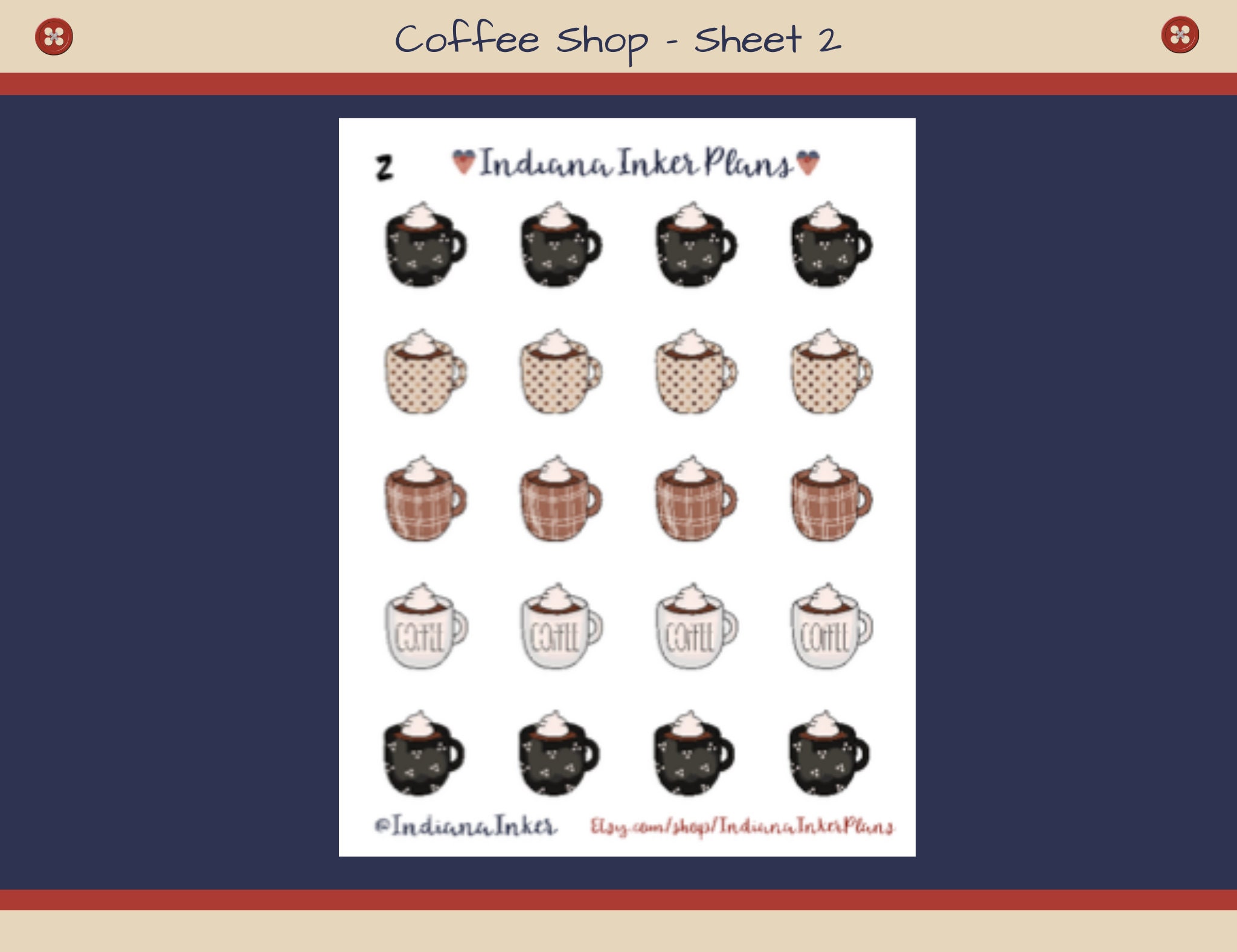 Coffee Shop Owls Critters Stickers, Planner Stickers, Decorative ...