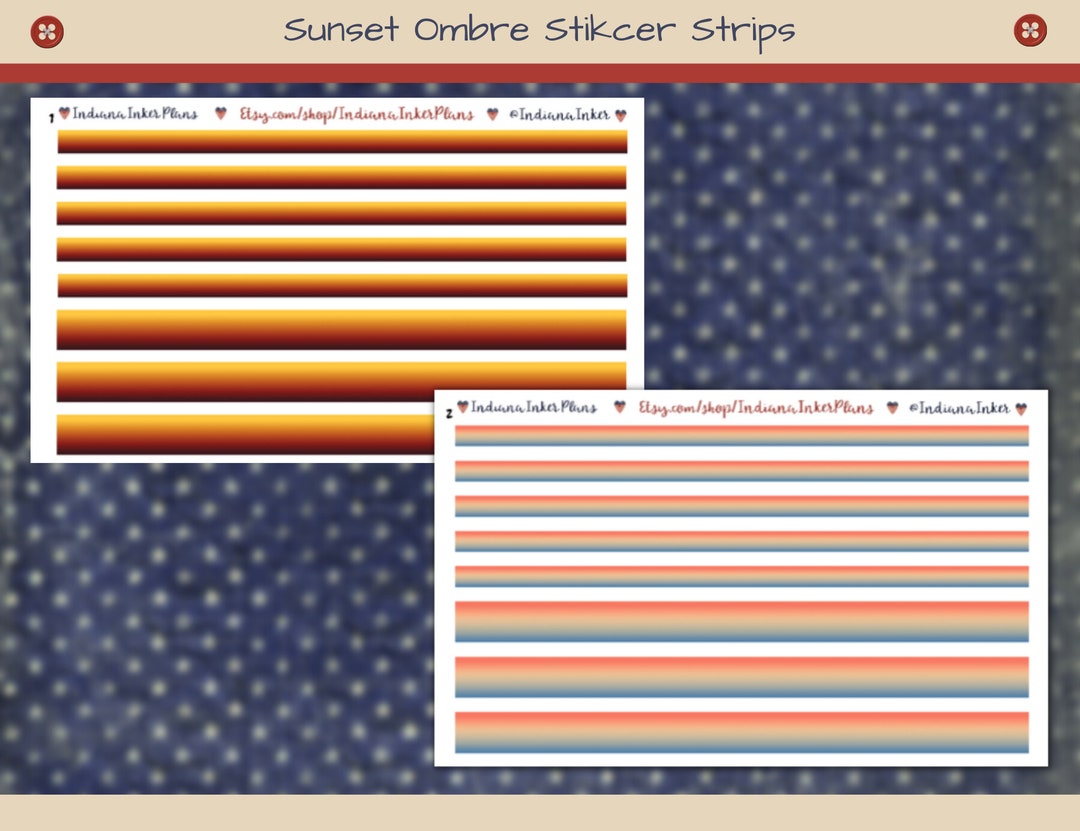 Sunset Ombre Border Stickers Planner Stickers Journaling - Etsy