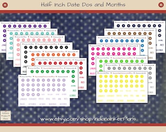 Tabbed Book Date Dot Icon Functional Stickers FS018 - Etsy