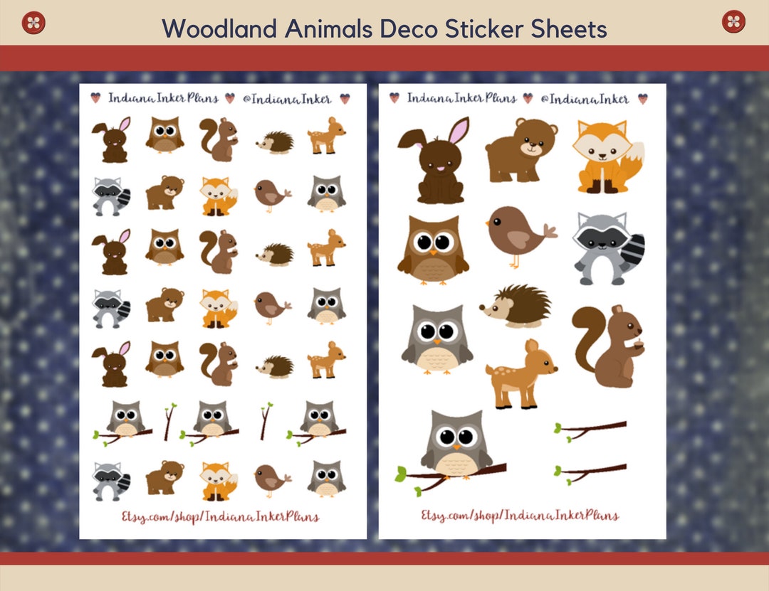 Woodland Animals Planner Stickers, Decorative Planning, Journaling ...