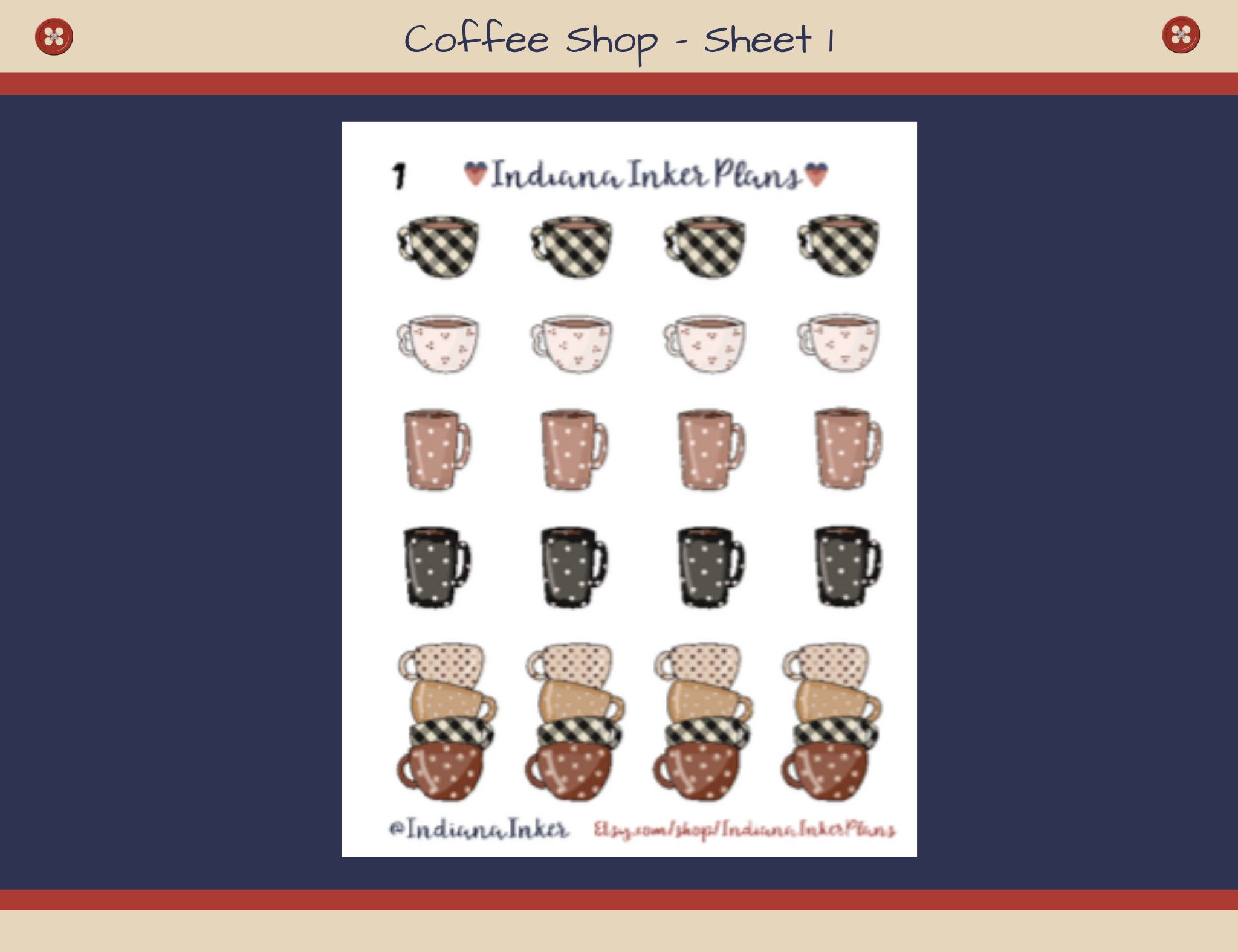 Coffee Shop Owls Critters Stickers Planner Stickers - Etsy