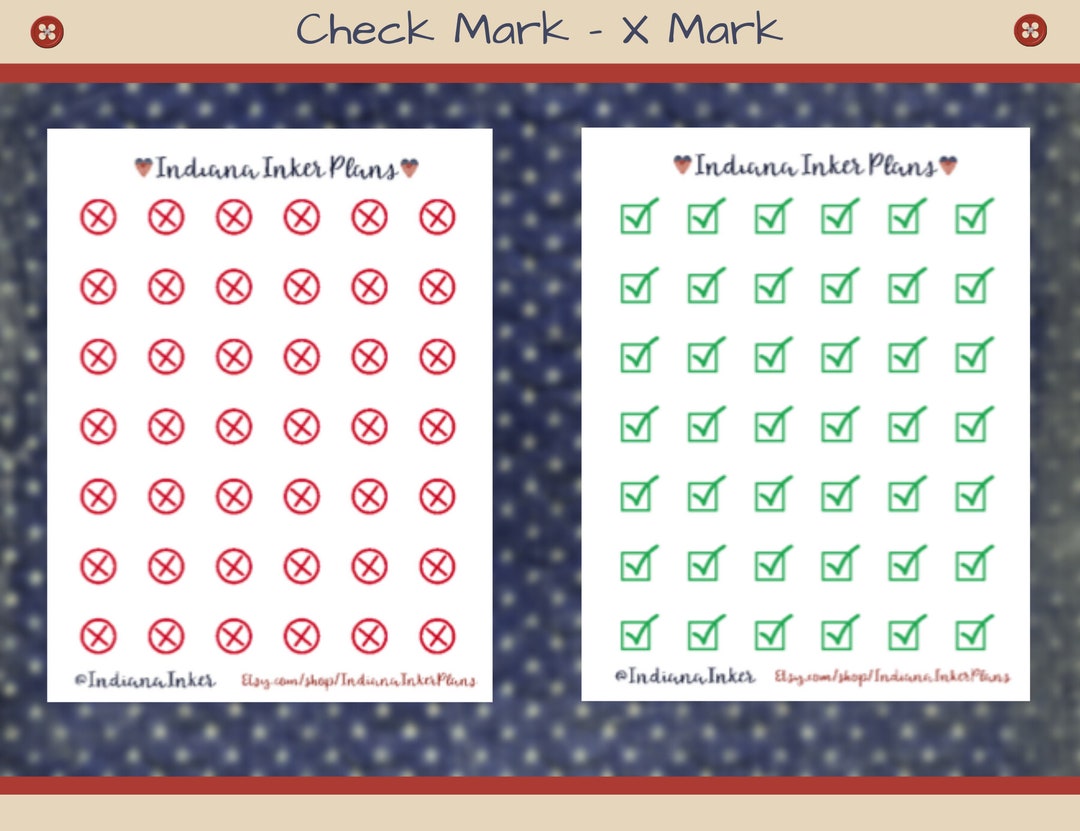 Check Mark Stickers, X Mark, Scrapbooking, Journaling, Notebook ...