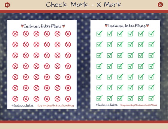 Check Mark Stickers X Mark Scrapbooking Journaling - Etsy