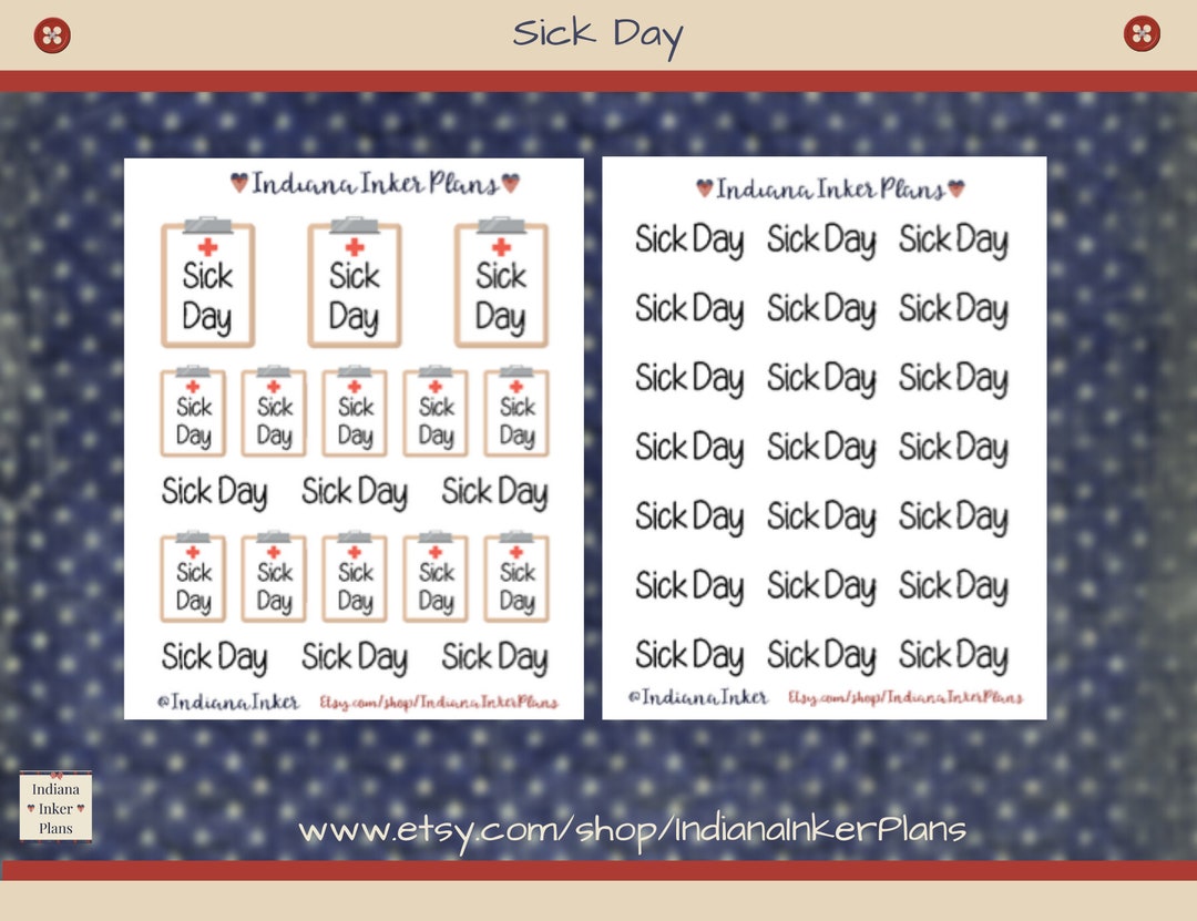 Sick Day Stickers, Planner Stickers, Black Script Stickers, Decorative ...