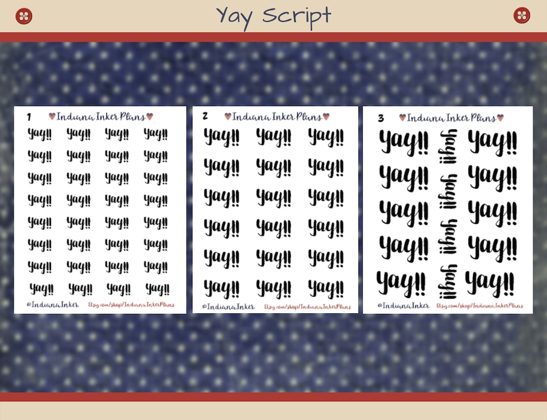 Yay Script Stickers, Decorative Planning, Black Script, Journaling ...