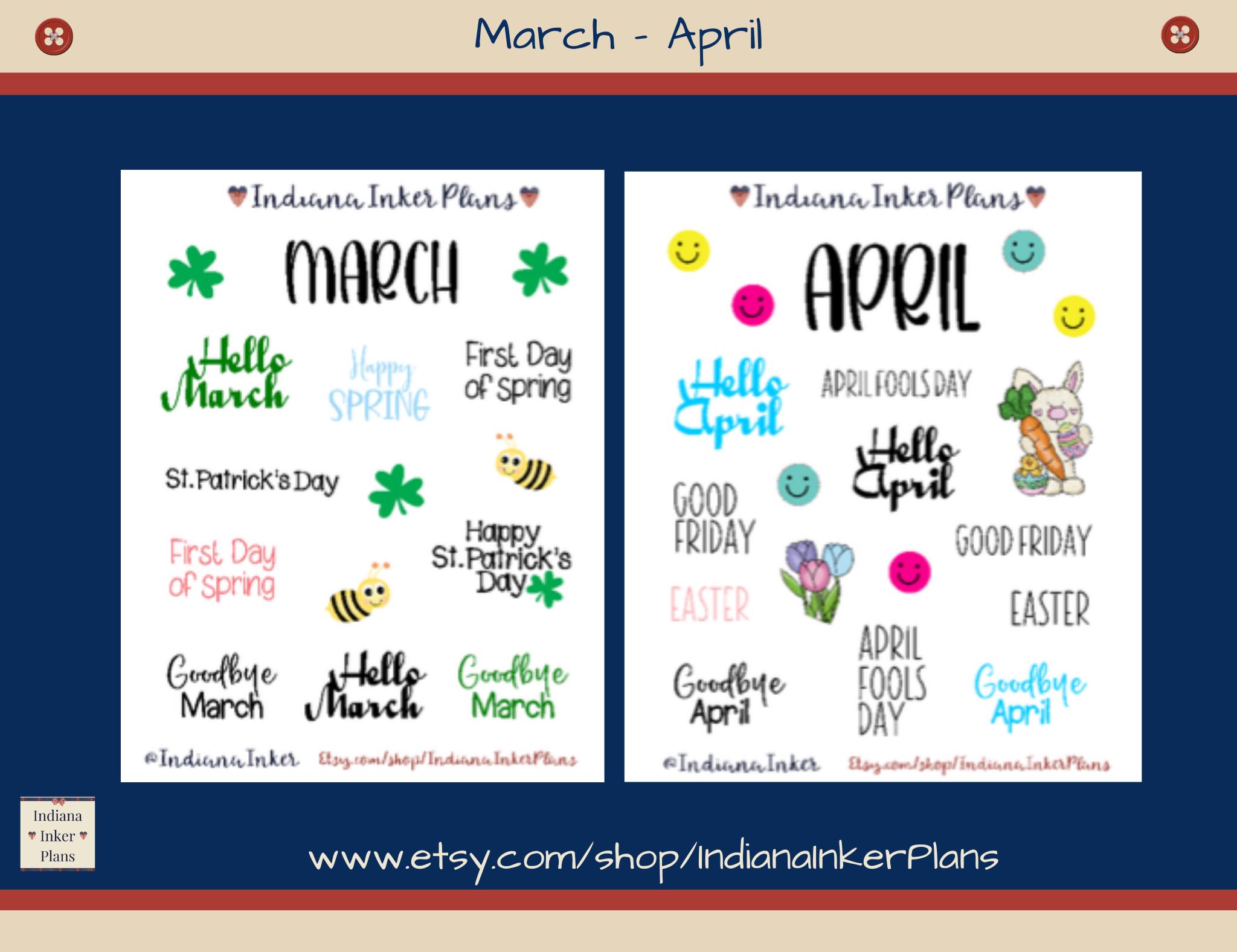 Monthly Holiday Combination Sticker Sheets, Christmas, Easter ...