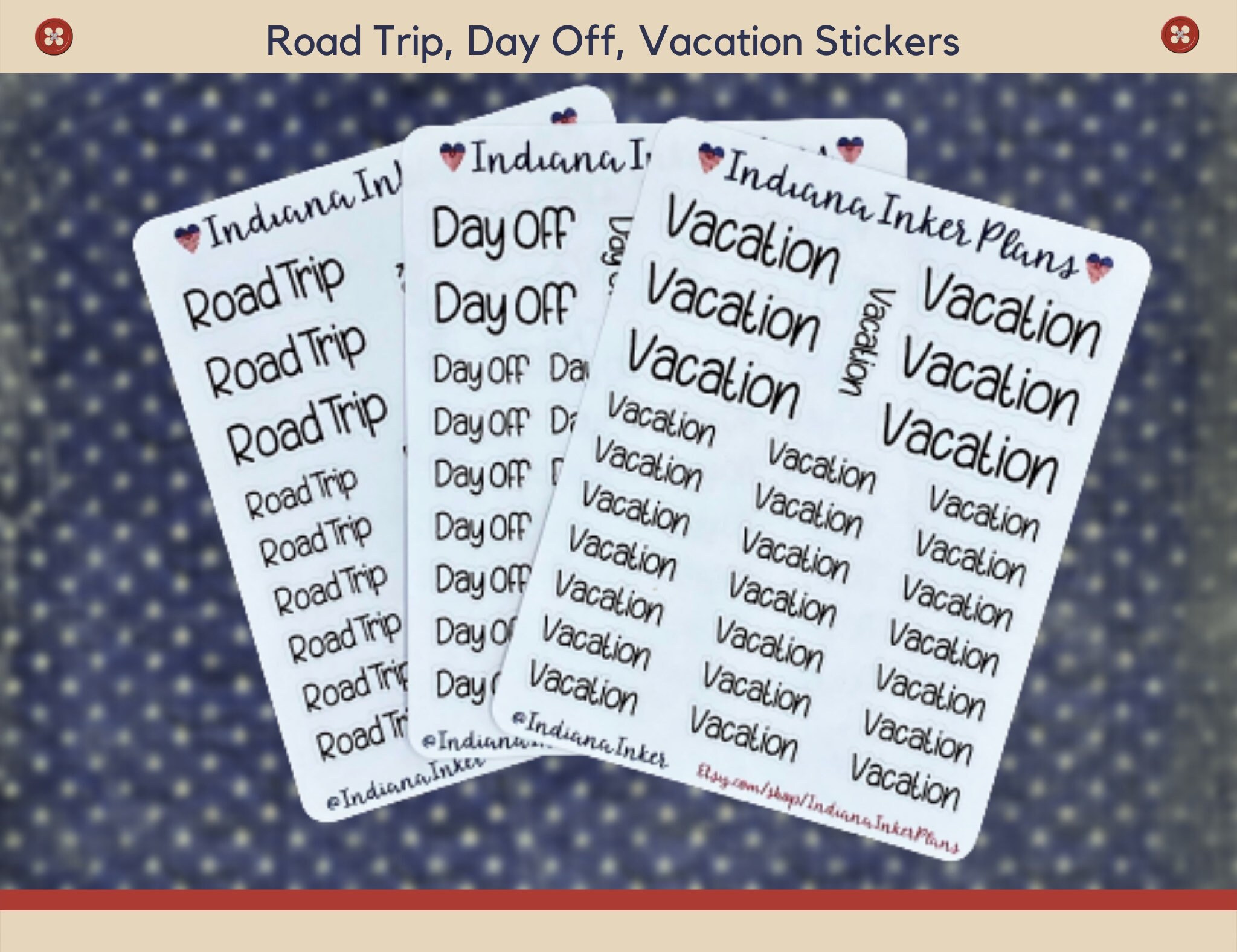 Day off Stickers Vacation Stickers Road Trip Stickers - Etsy