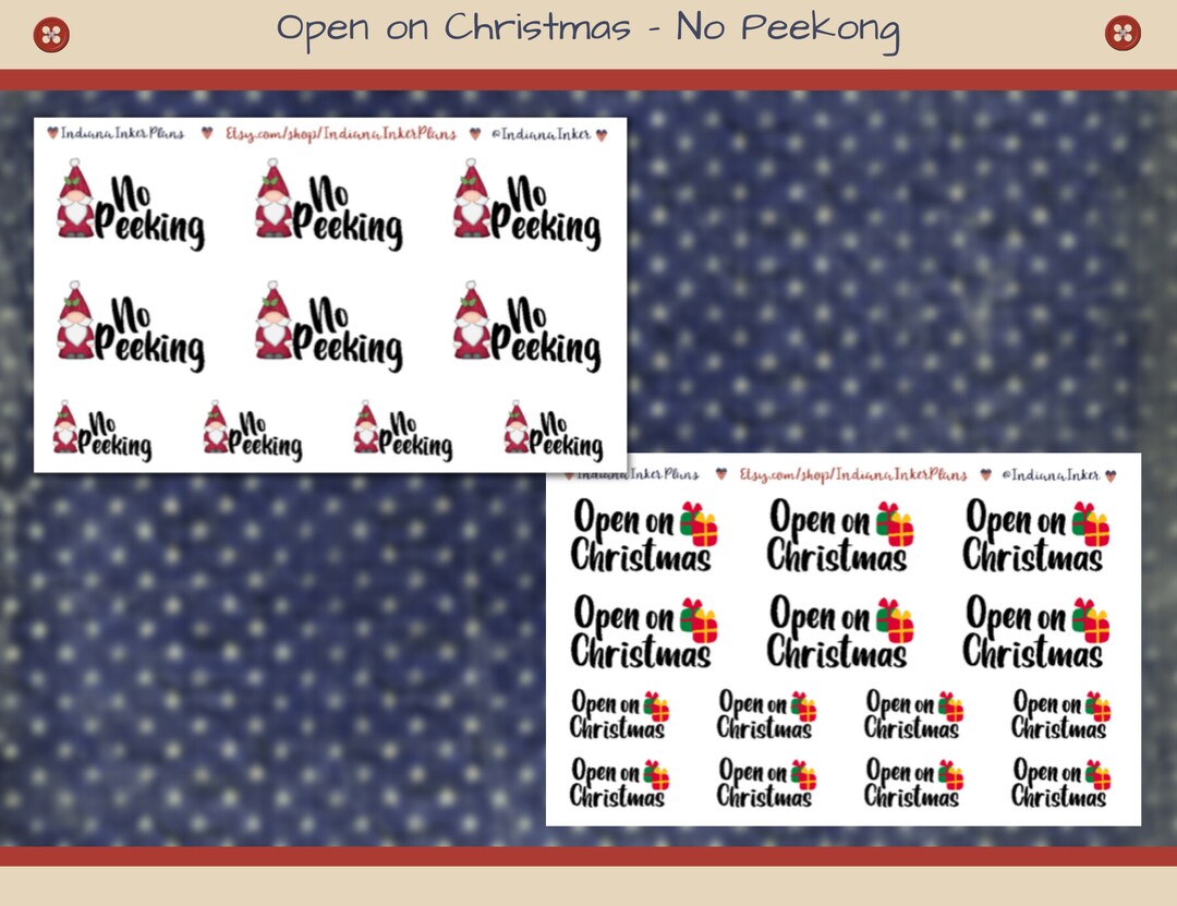No Peeking Stickers Open on Christmas Planner Stickers - Etsy