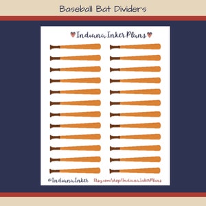 Baseball Script Stickers, Baseball Bat Dividers, Hit, Score, Strike ...