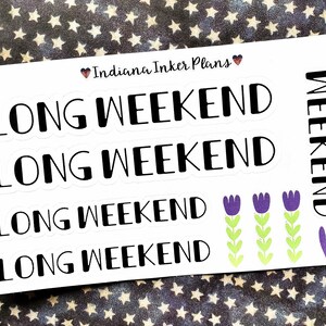 Long Weekend Getaway Planner Stickers Black Script Stickers - Etsy